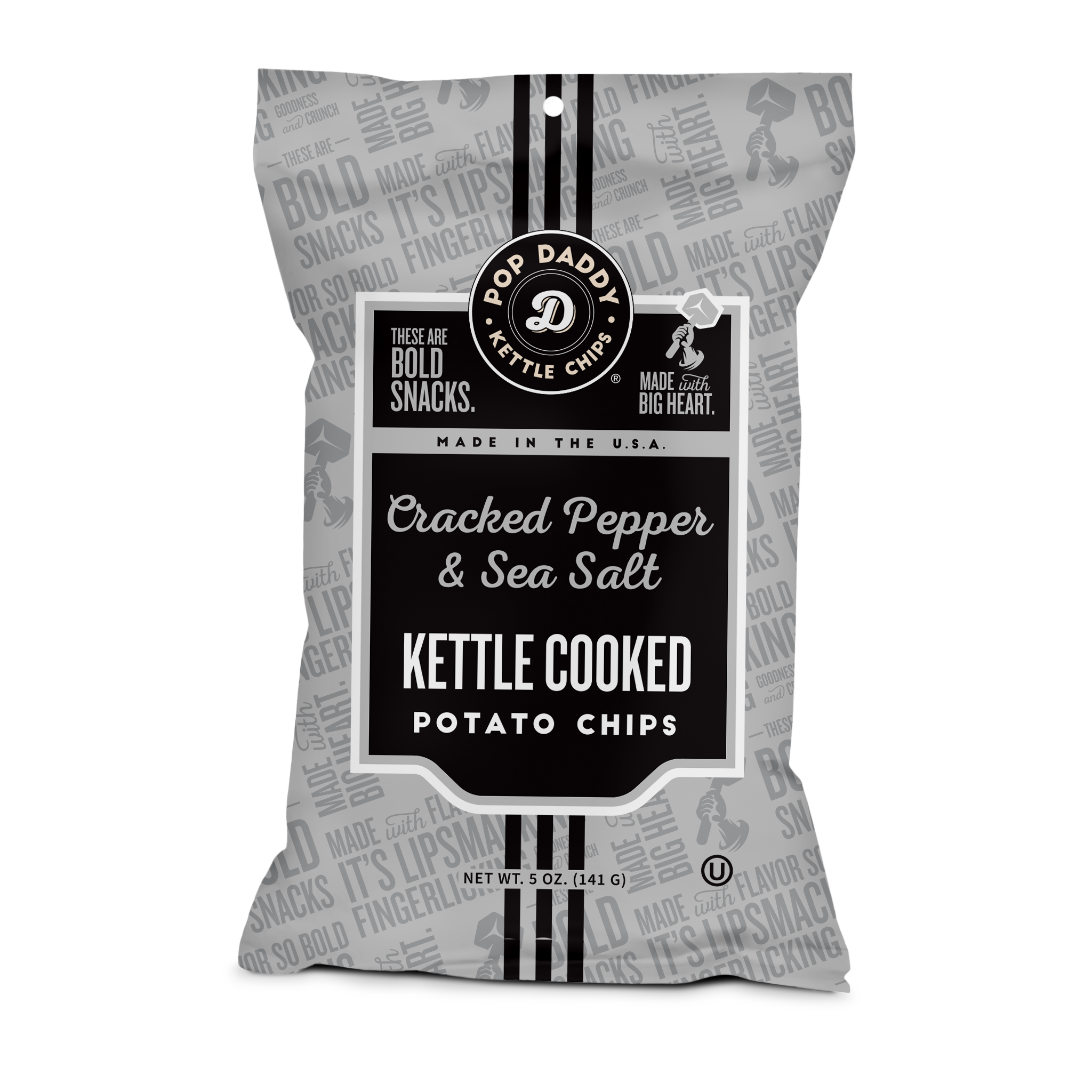 Cracked Pepper and Sea Salt Kettle Cooked Potato Chips – Pop Daddy Snacks